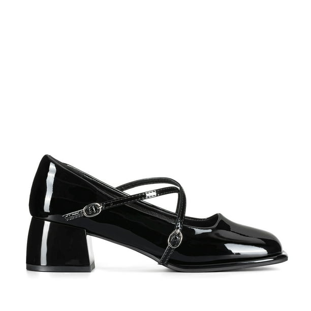 Zapato Mary Jane Negro Charol Elegante Mujer Weide YL65 | Lider