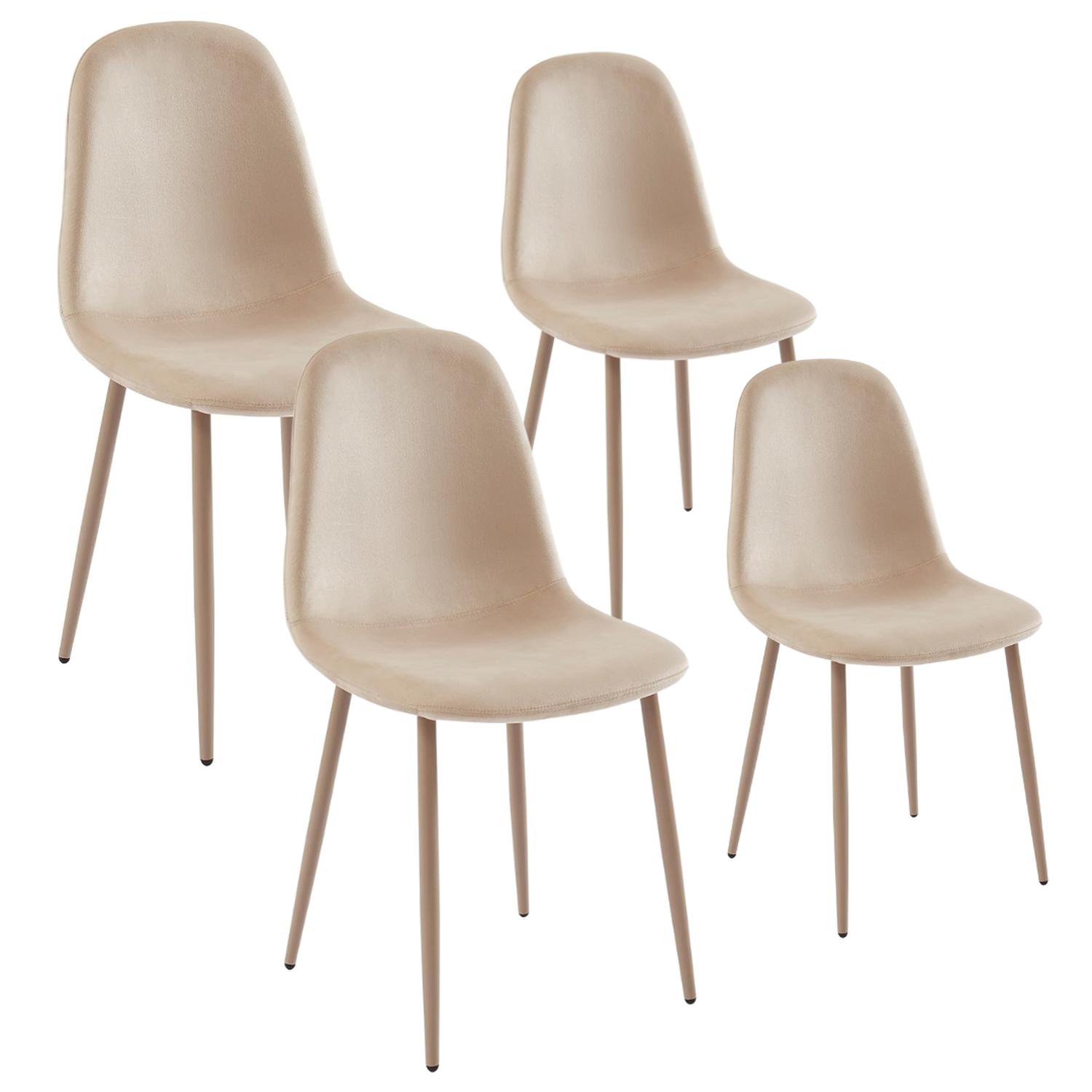 Pack 4 Silla Isy | Terciopelo color Arena cafe | Lider