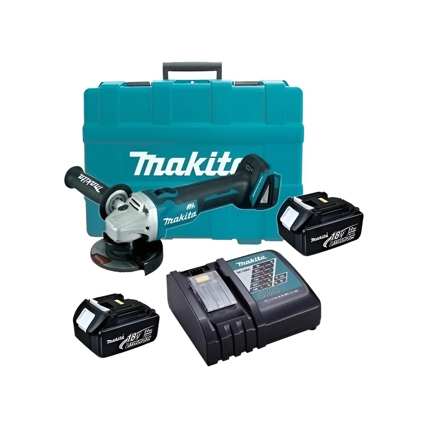 Kit Esmeril Angular Inal 4 1/2"" Bl 18V Makita Dga454Rf