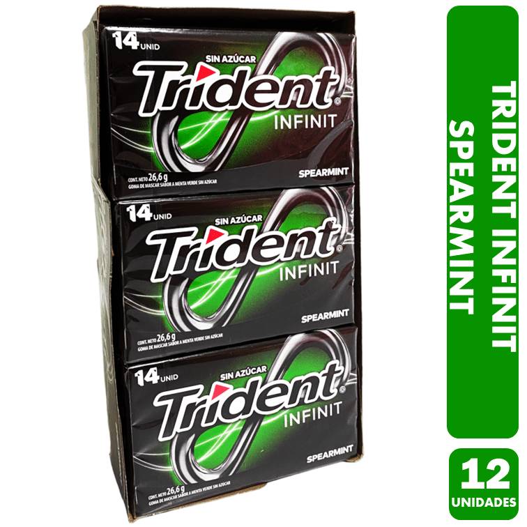 Trident Verde Sin Azúcar Infinit Spearmint (Caja Con 12 Un) | Lider