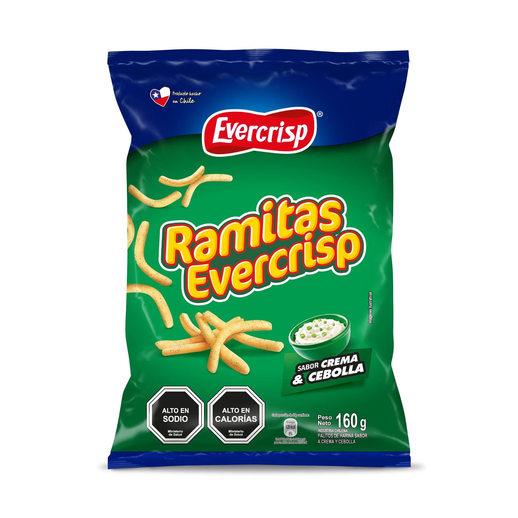 🍟 Snack Ramitas Evercrisp Sabor A Crema Y Cebolla 160 g - Oferta ...
