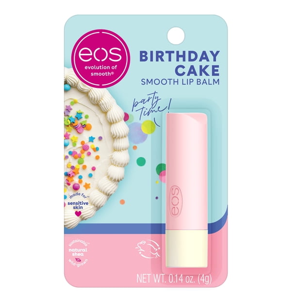 Bálsamo Labial eos Natural Shea Sabor Pastel de Cumpleaños 4 mL ...