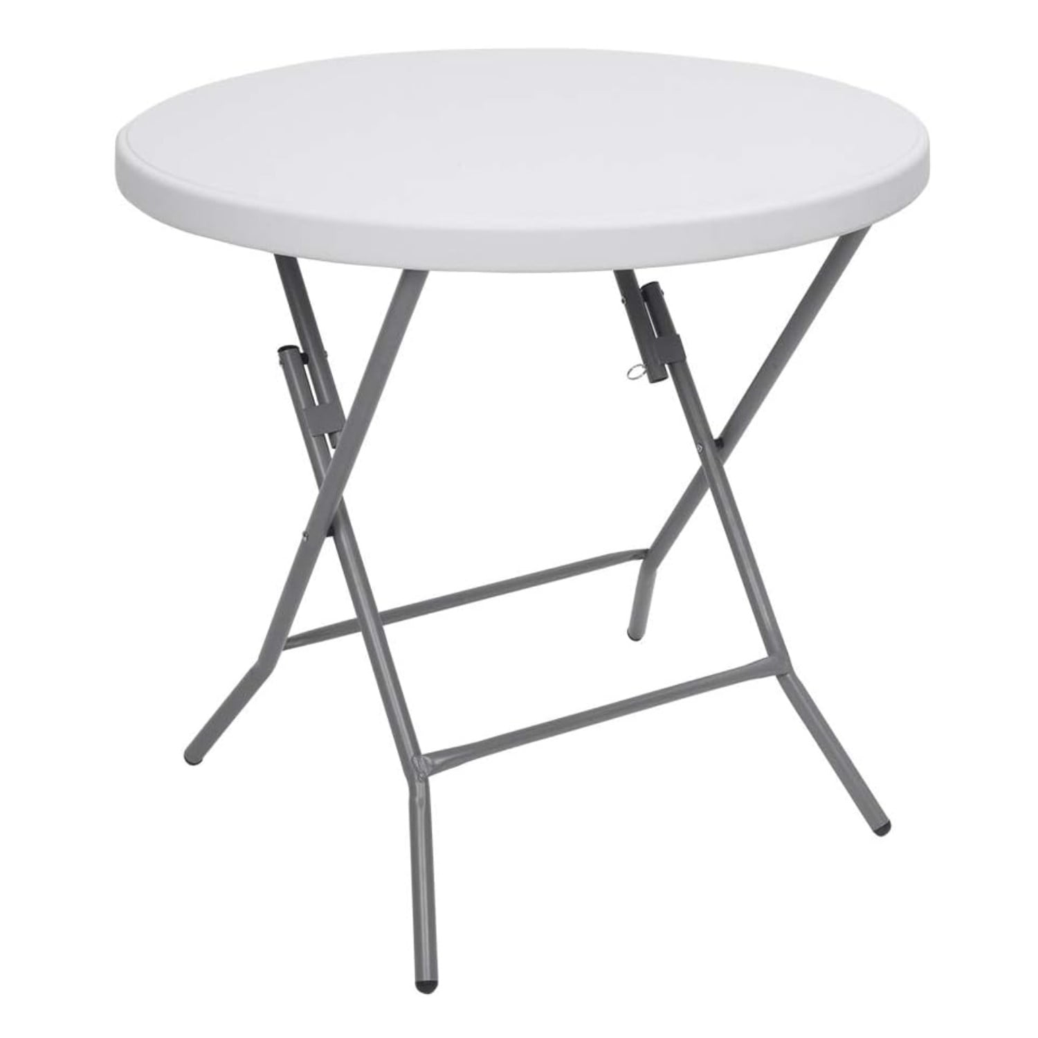 Mesa Plegable Redonda 80 Cm. Acero y Plastico | Lider