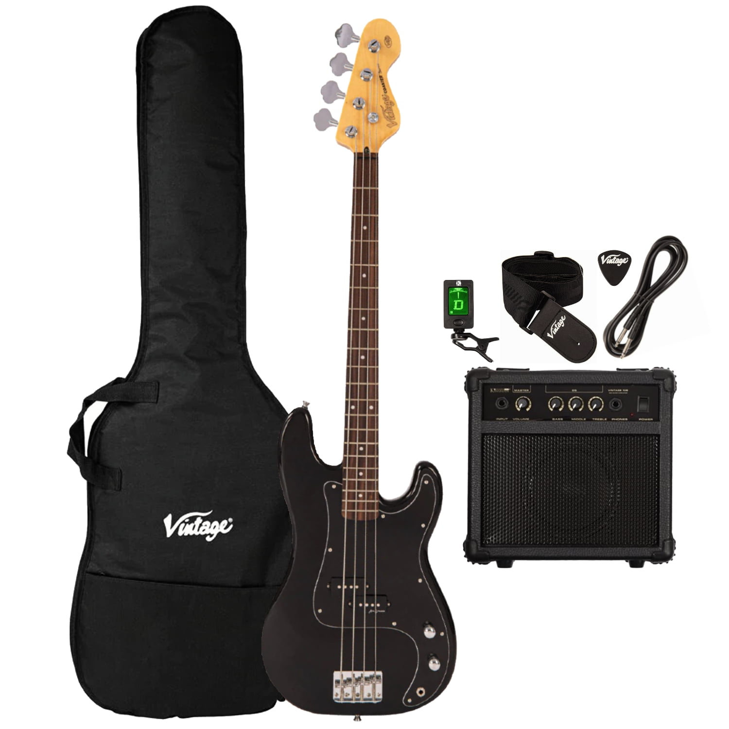 Pack Bajo Eléctrico Vintage V 40 Gloss Black | Lider