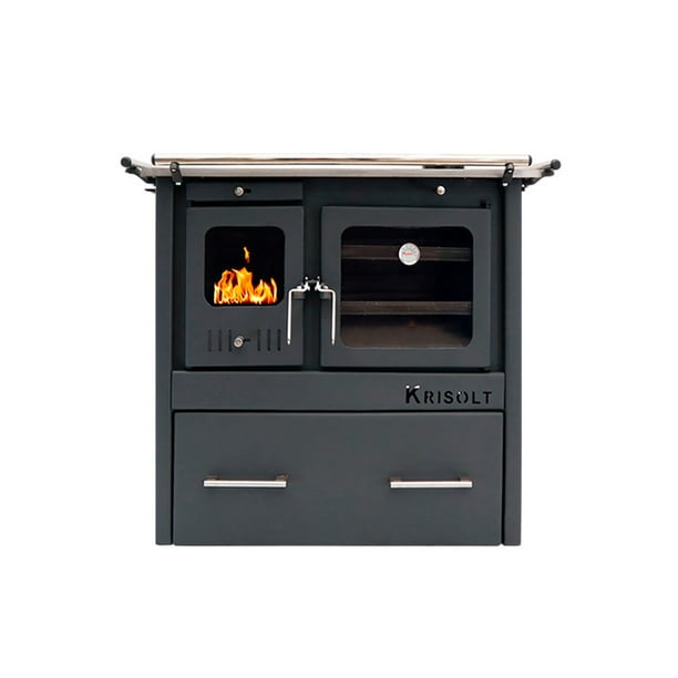 Cocina a Leña combustión lenta KM80 Negro | Lider