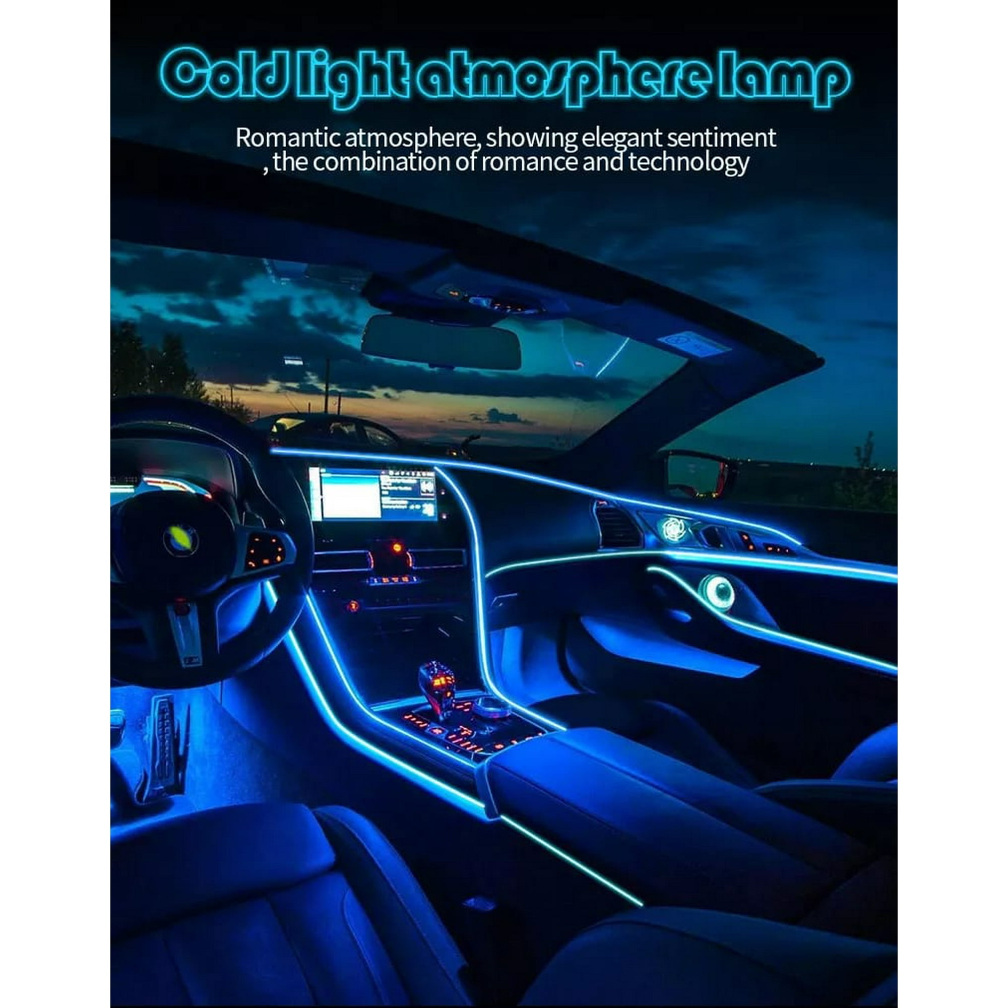 Hilo de neón Tunning para ambiente interior de autos 5 METRO AZUL | Lider