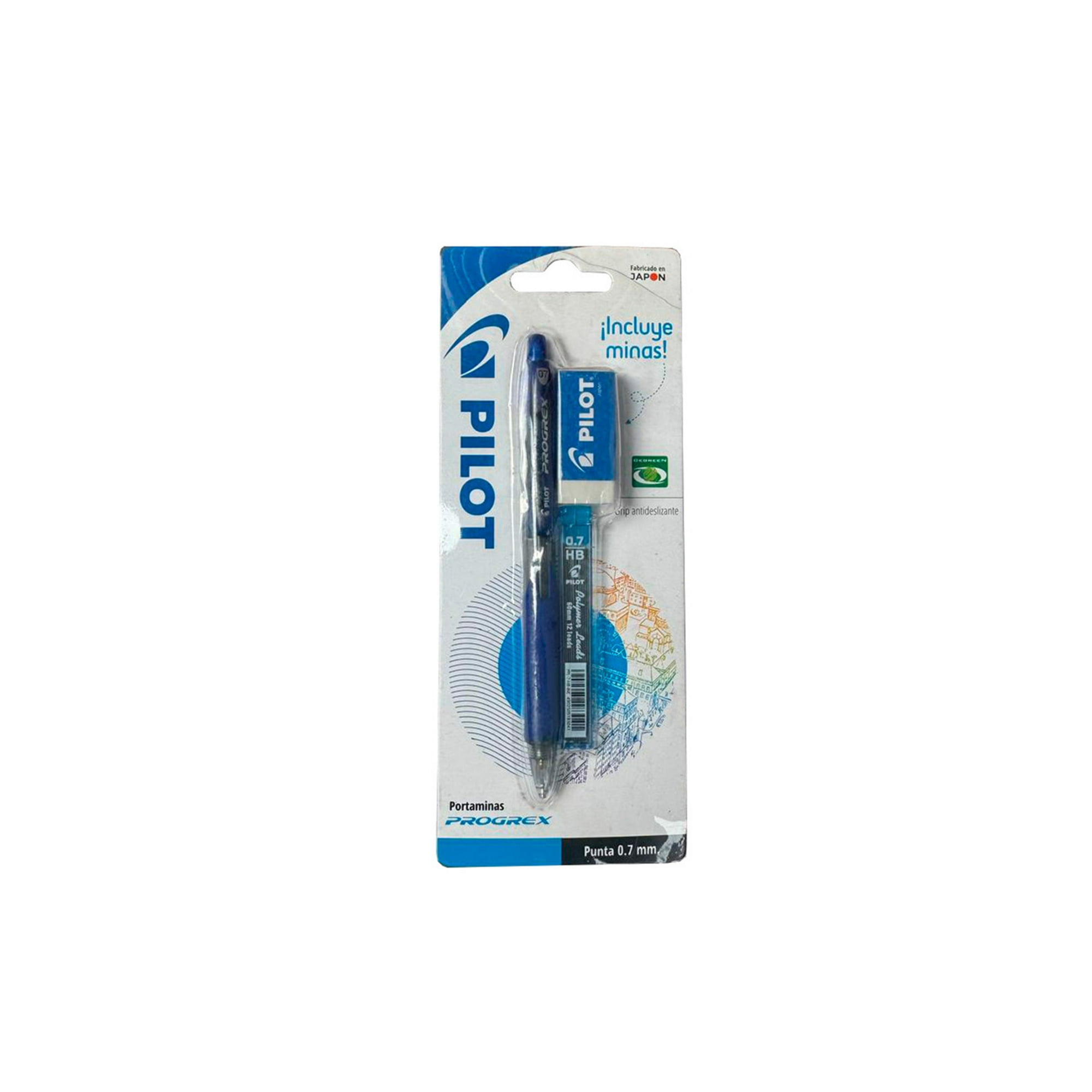 Portaminas progrex 0.7 azul+mina blister pilot | Lider