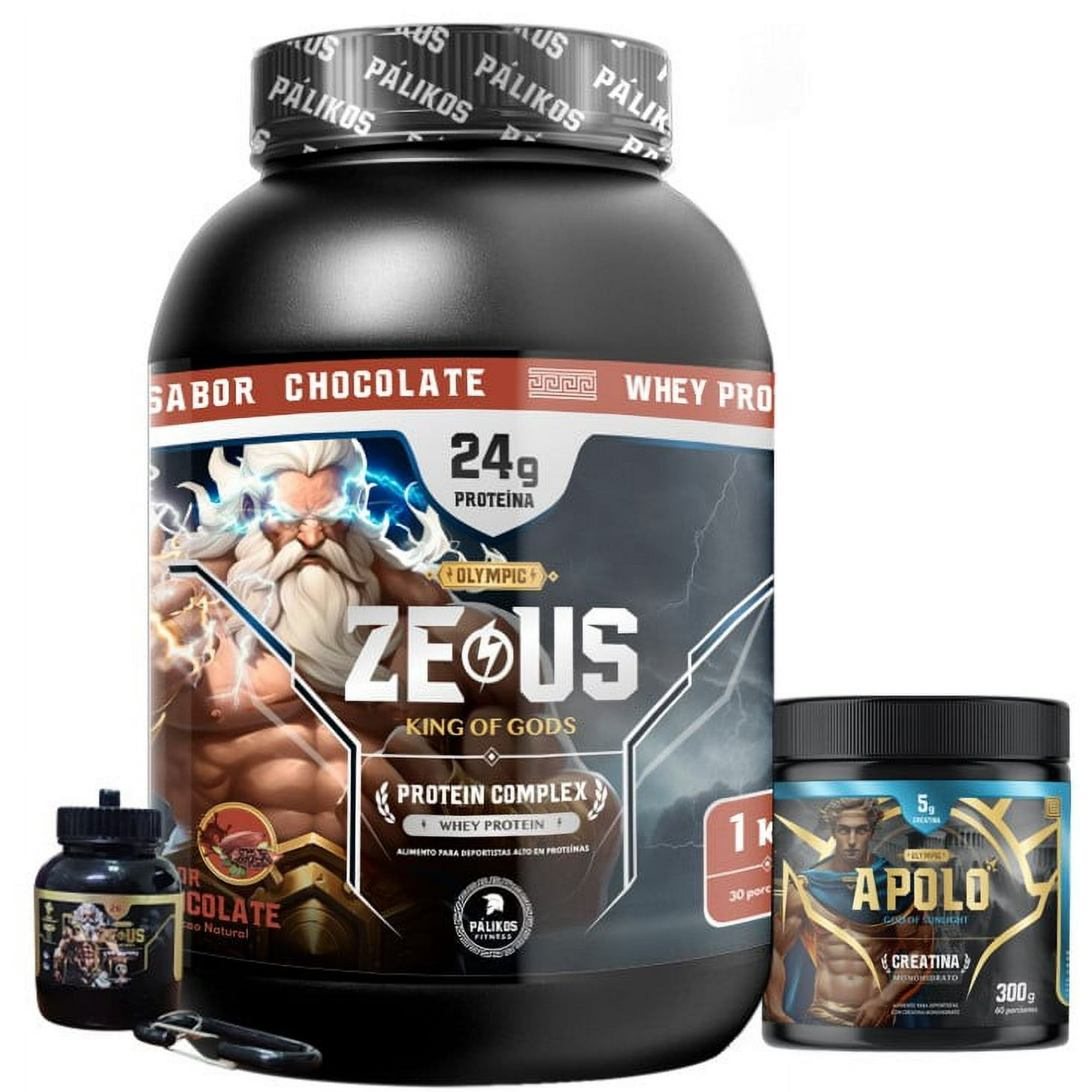 Proteina Zeus Complex 1kg Chocolate/Creatina 300g/Minibottle | Lider