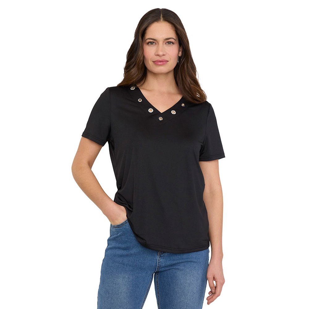 Polera Mujer Ojetillos Negro Corona | Lider