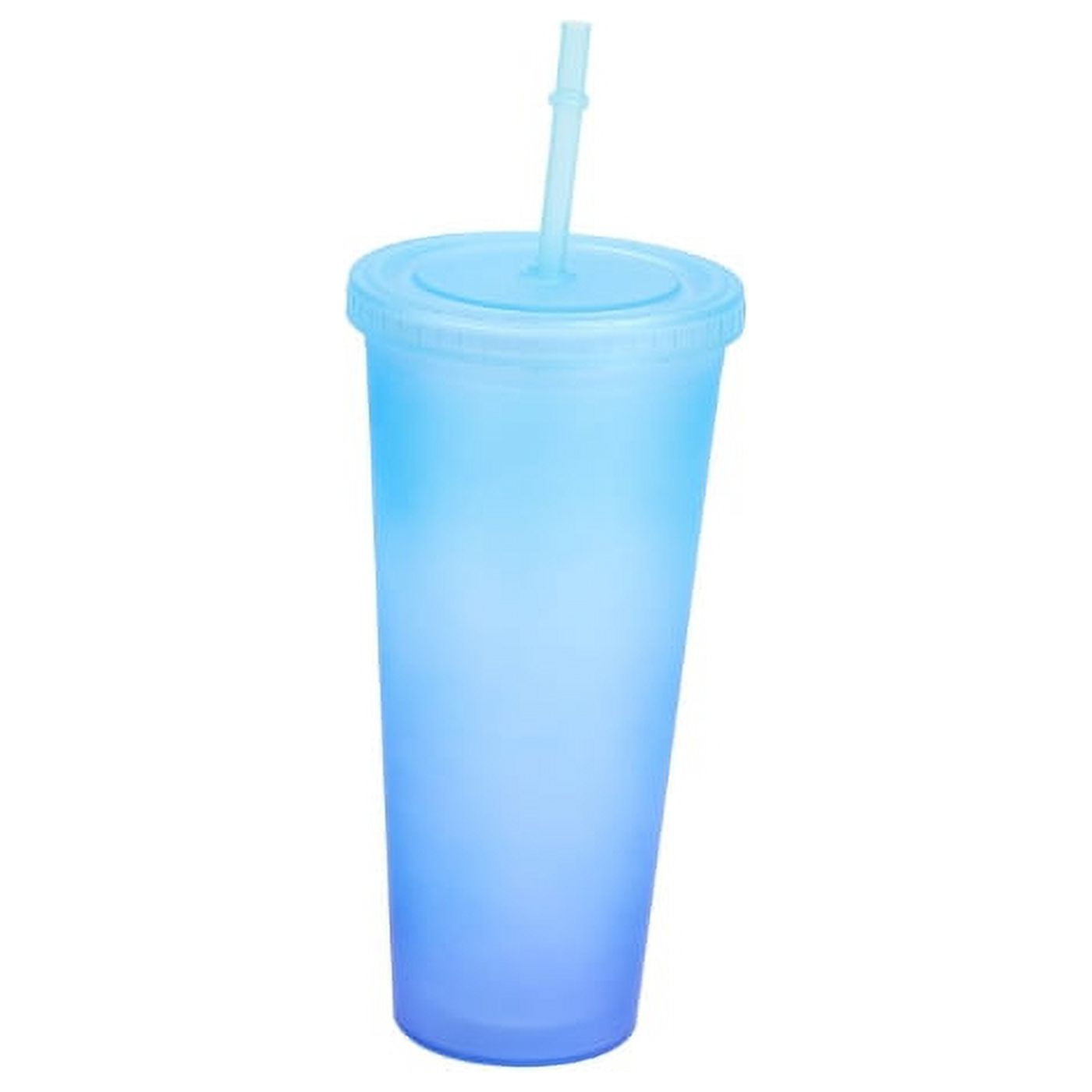 Vaso Con Bombilla Diseño Azul 650Ml | Lider