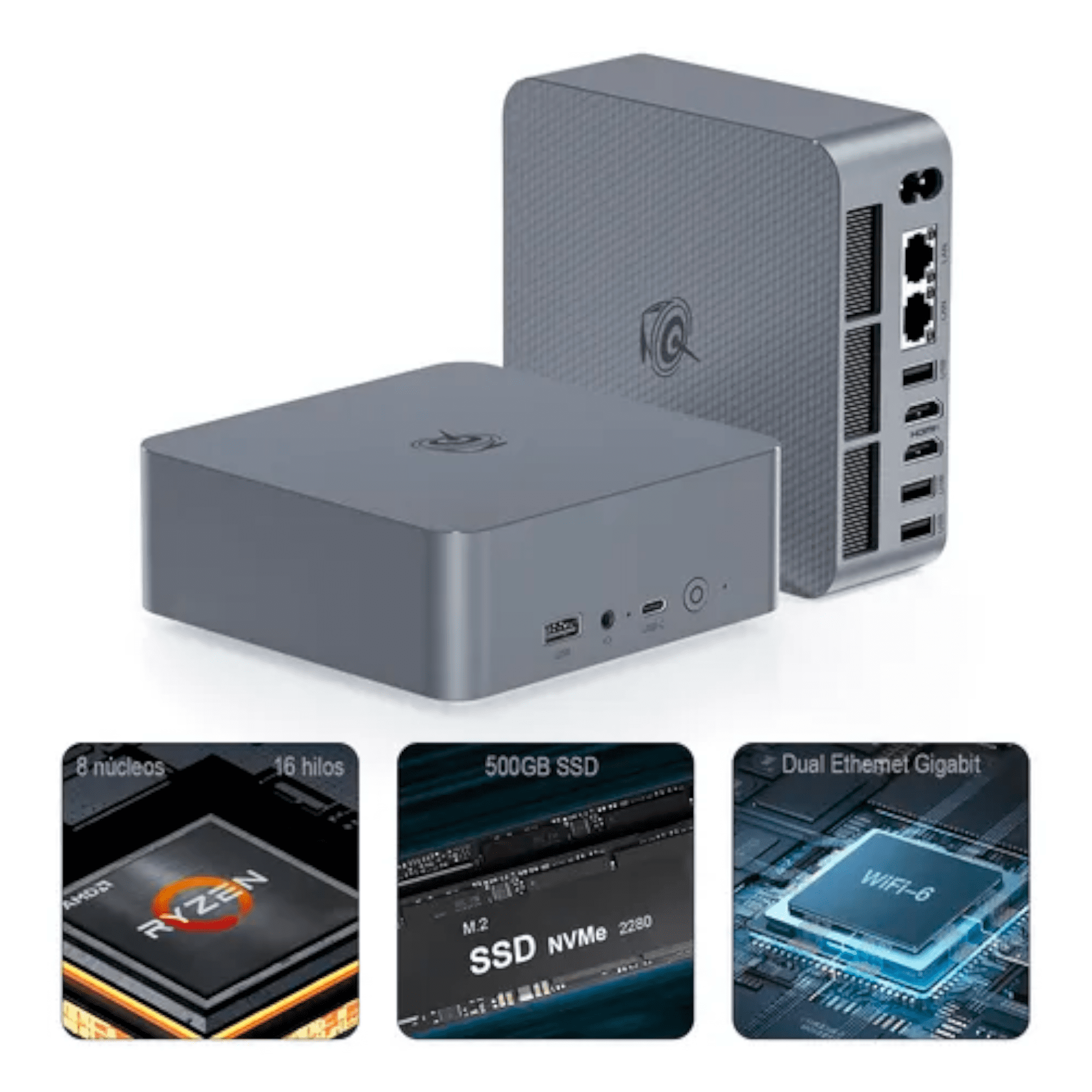 Mini Pc Beelink Eqr5 Amd Ryzen 7 5825u 16gb + 500gb M.2 Rade | Lider