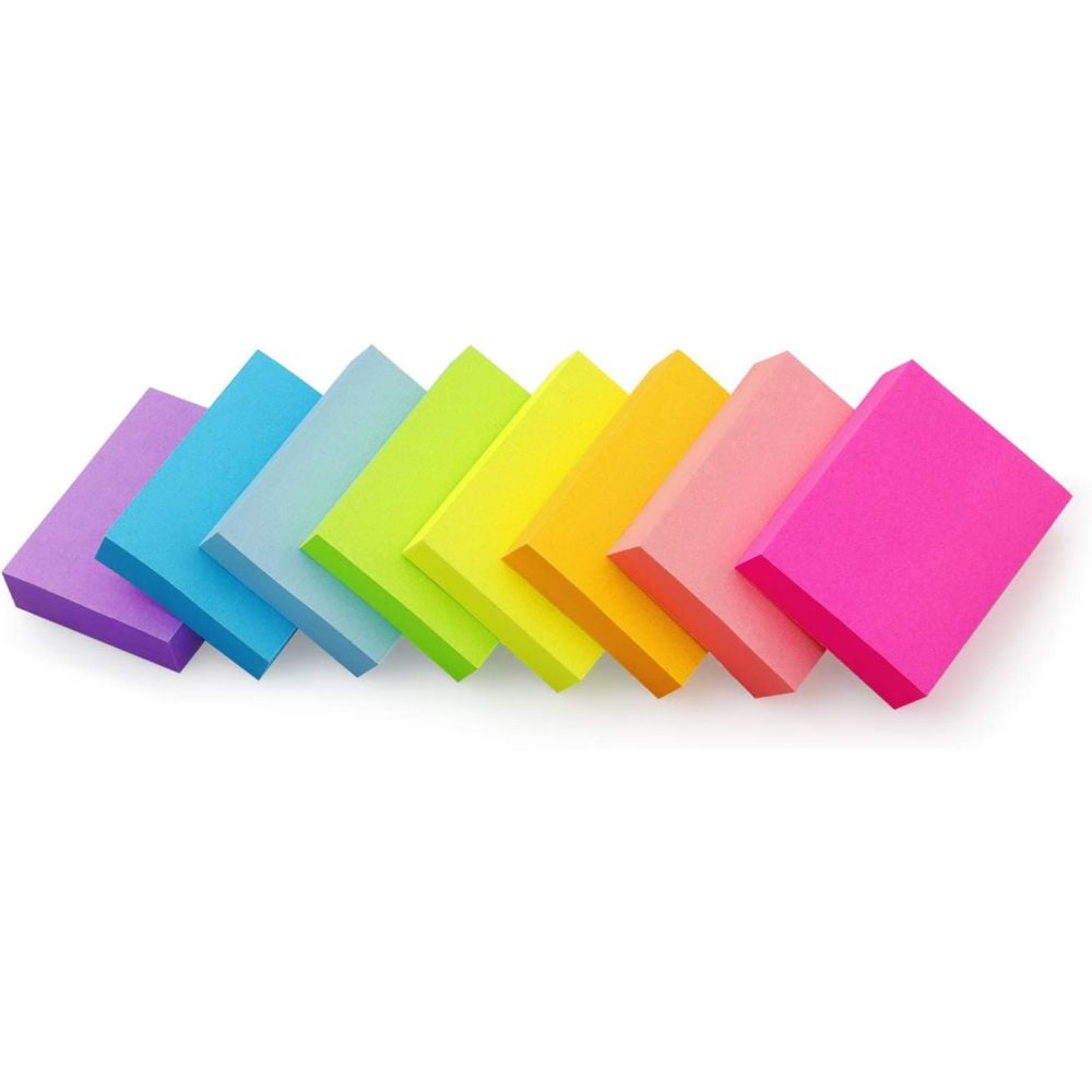 Notas adhesivas de 1,5 x 2 pulgadas, colores brillantes, 8 blocs ...