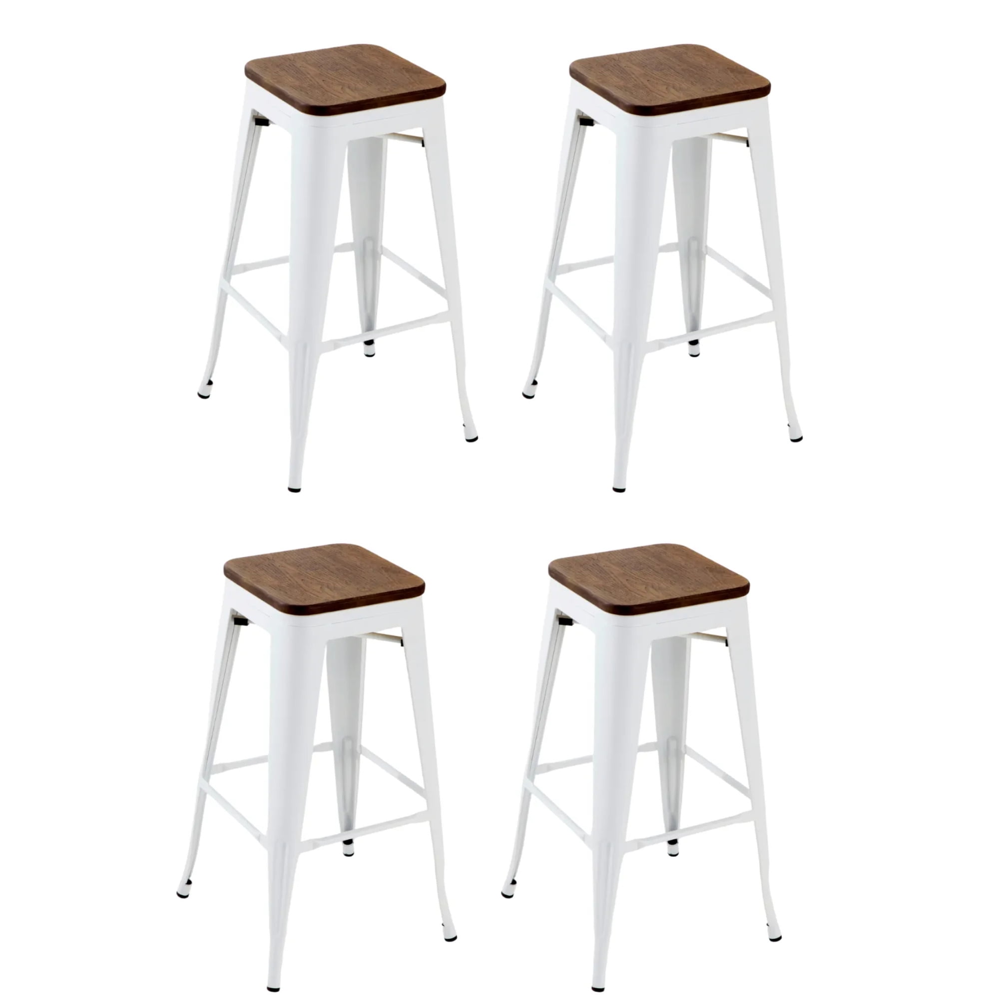 Set De 4 Pisos De Bar Verona Madera Blanco | Lider