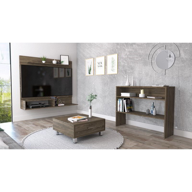 Panel TV 55 Beijing Coñac + Arrimo + Mesa de Centro | Lider