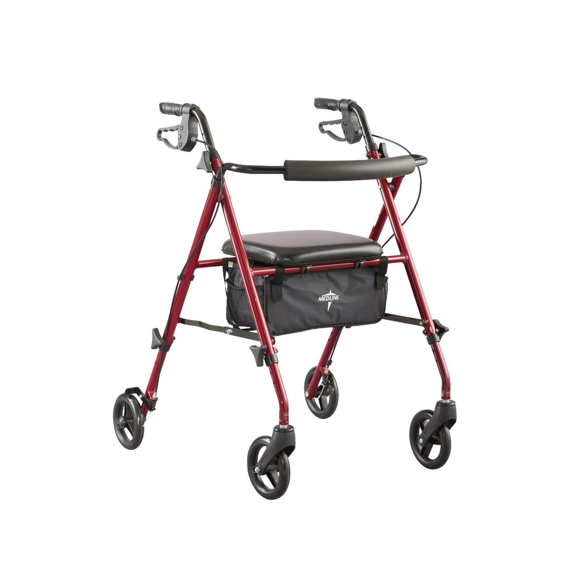 Rollator Walker Medline Superlight plegable de aluminio rojo | Lider