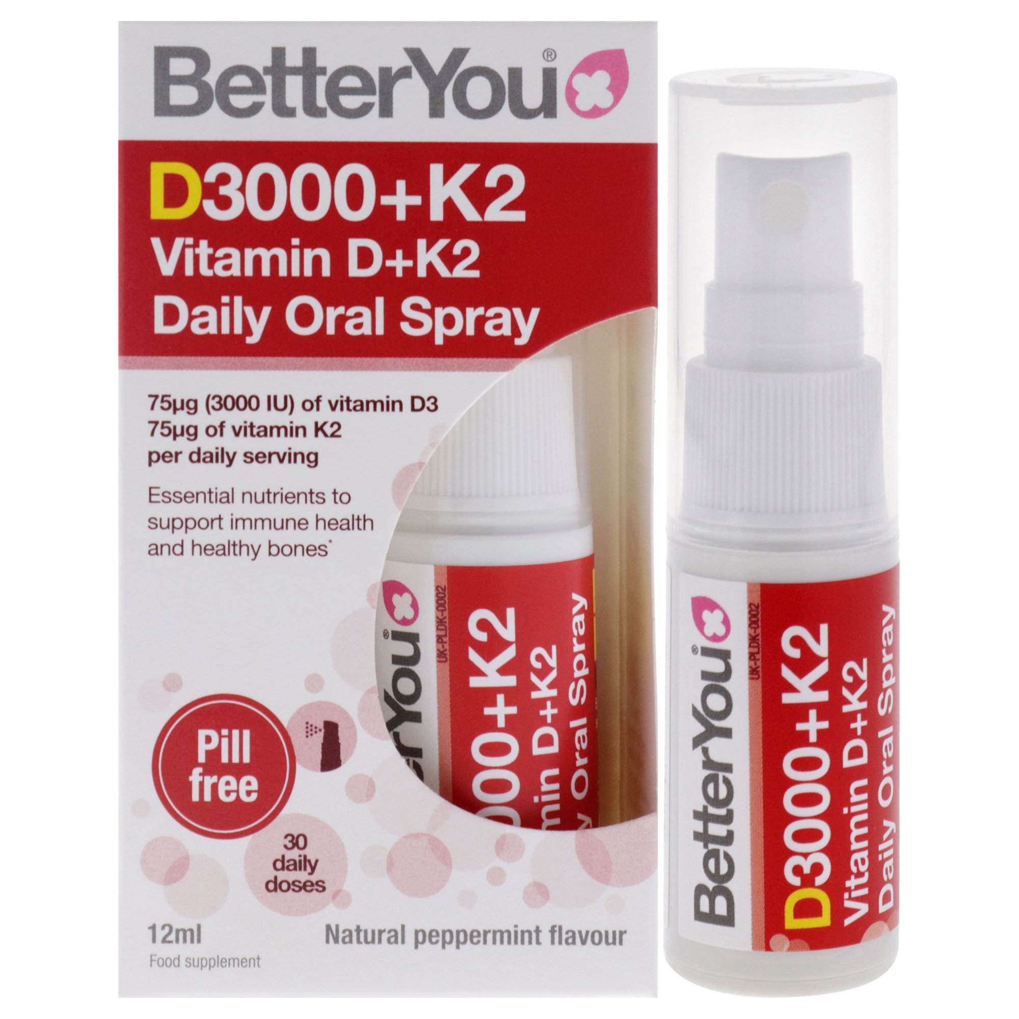 Spray Oral D3000 Plus K2 Vitamina D Plus K2 de BetterYou para Unisex ...