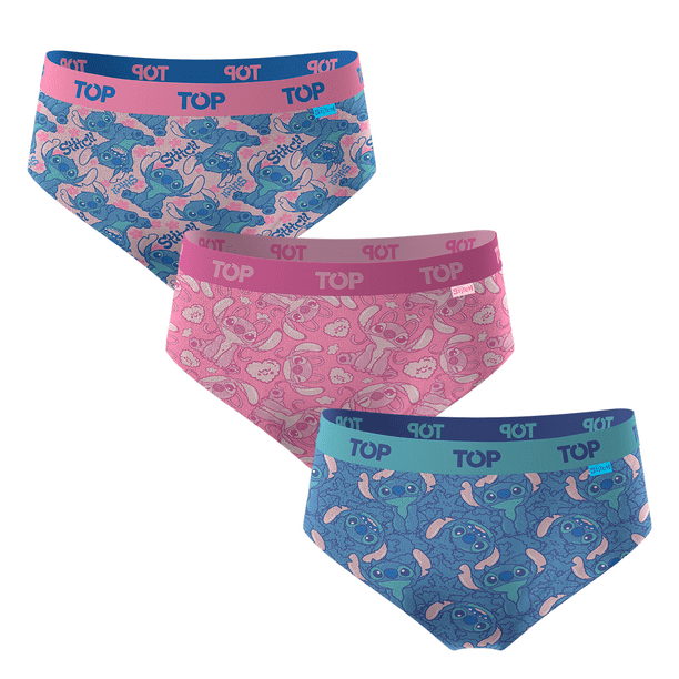 Calzón Pantaletas NIÑA Algodón Pack 3 Stitch C2 TOP | Lider
