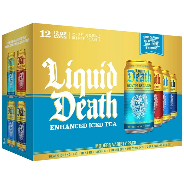 Bebida líquida Death Iced Tea Modern Variety, 355 ml (paquete de 12 ...