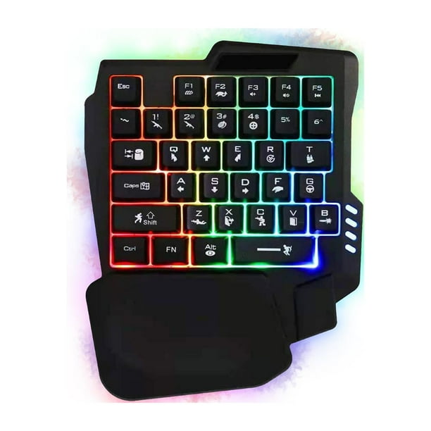 Mini Teclado Gamer Usb 1 Mano 35 Teclas Negro | Lider