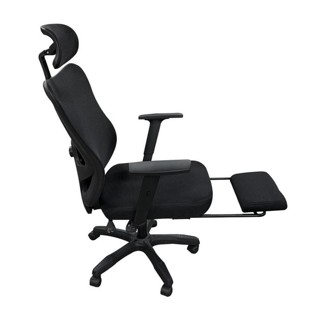 Silla Ergonómica Reclinable con Reposapiés Máximo Confort negro | Lider