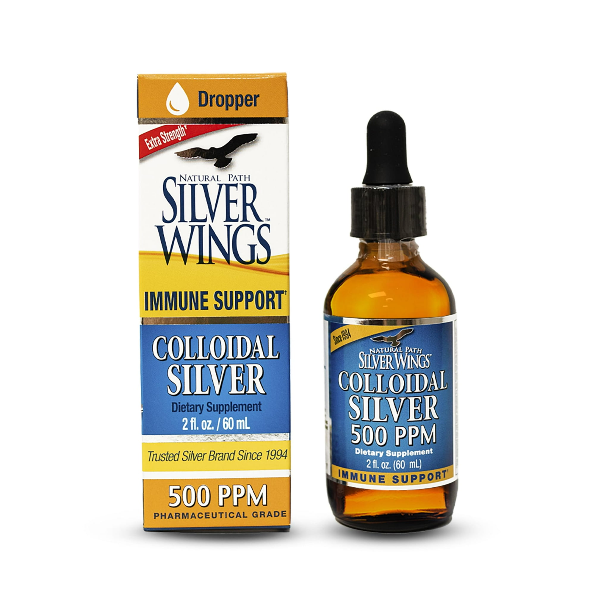 Suplemento de plata coloidal Natural Path Silver Wings, 500 ppm | Lider