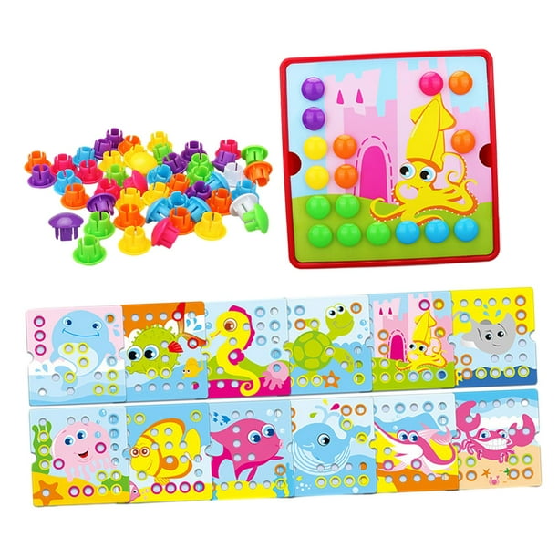 Mosaico Pegboard Juguetes Educativos Con Clavijas Para Niños De 2 3 4 ...