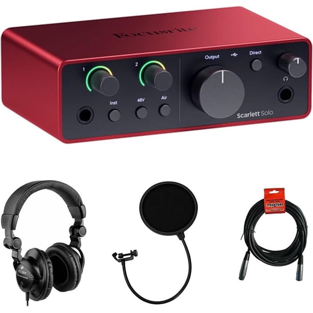 Interfaz Focusrite Scarlett Solo 4ta Gen USBC Pack | Lider