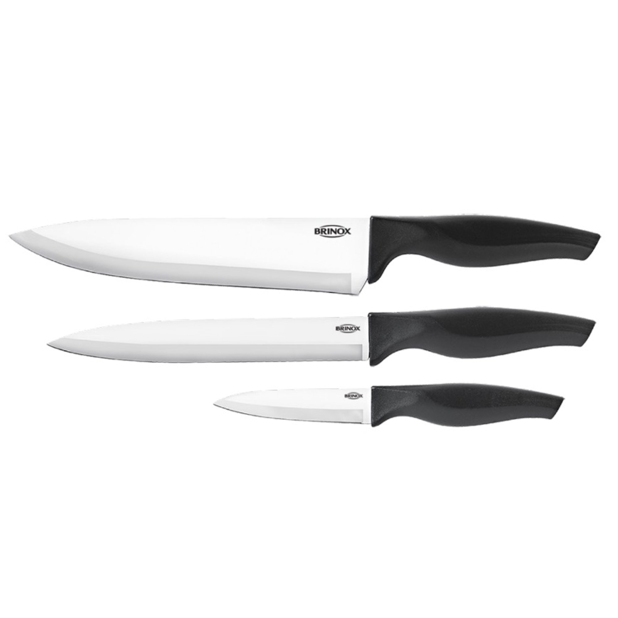 Set De 3 Cuchillos En Acero Inoxidable Negro Brinox Cross | Lider