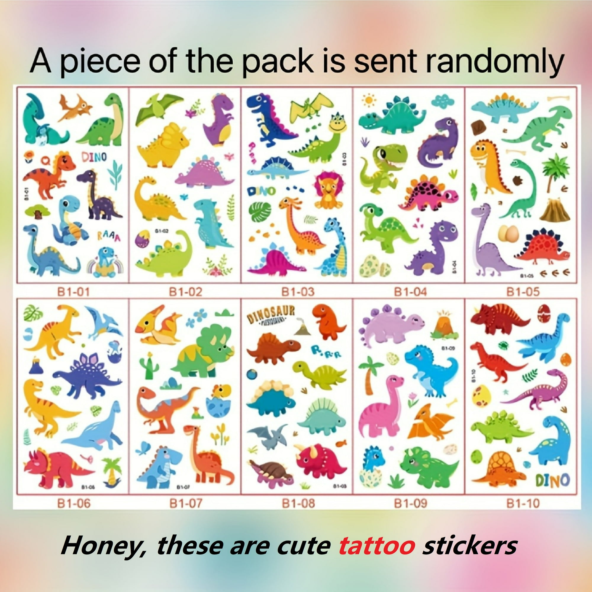 Cartoon Kids Tattoo Sticker Waterproof Sweat Dinosaur Animal ...