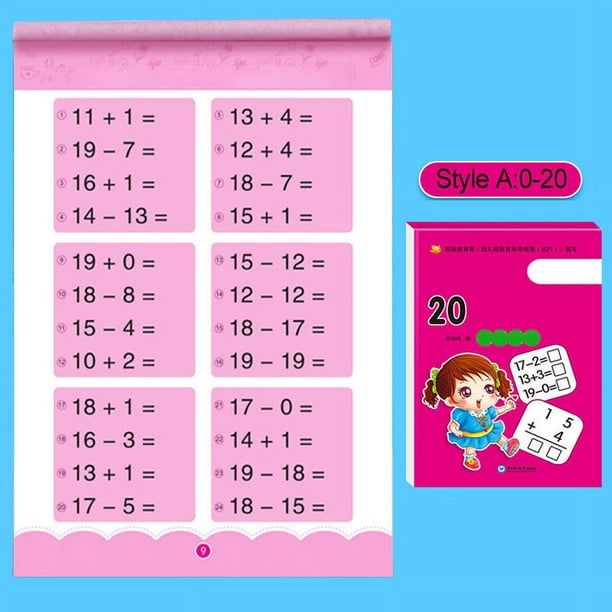 80-Page Math Exercise Books for Kids: Addition, Subtraction & Handwritten Arithmetic with ...