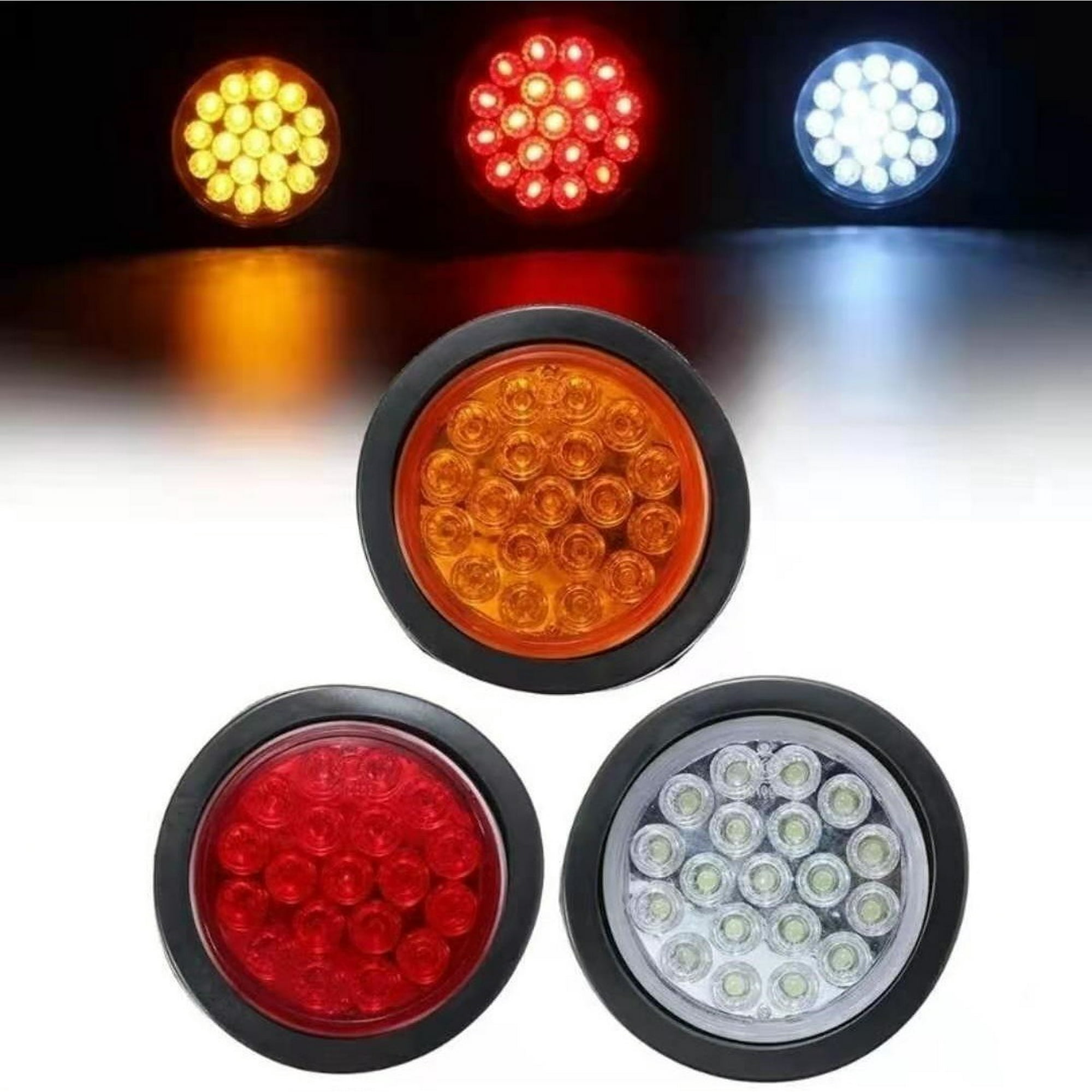 Foco Led Trasero 19 Led Universal Camion Bus 24v Redondo | Lider