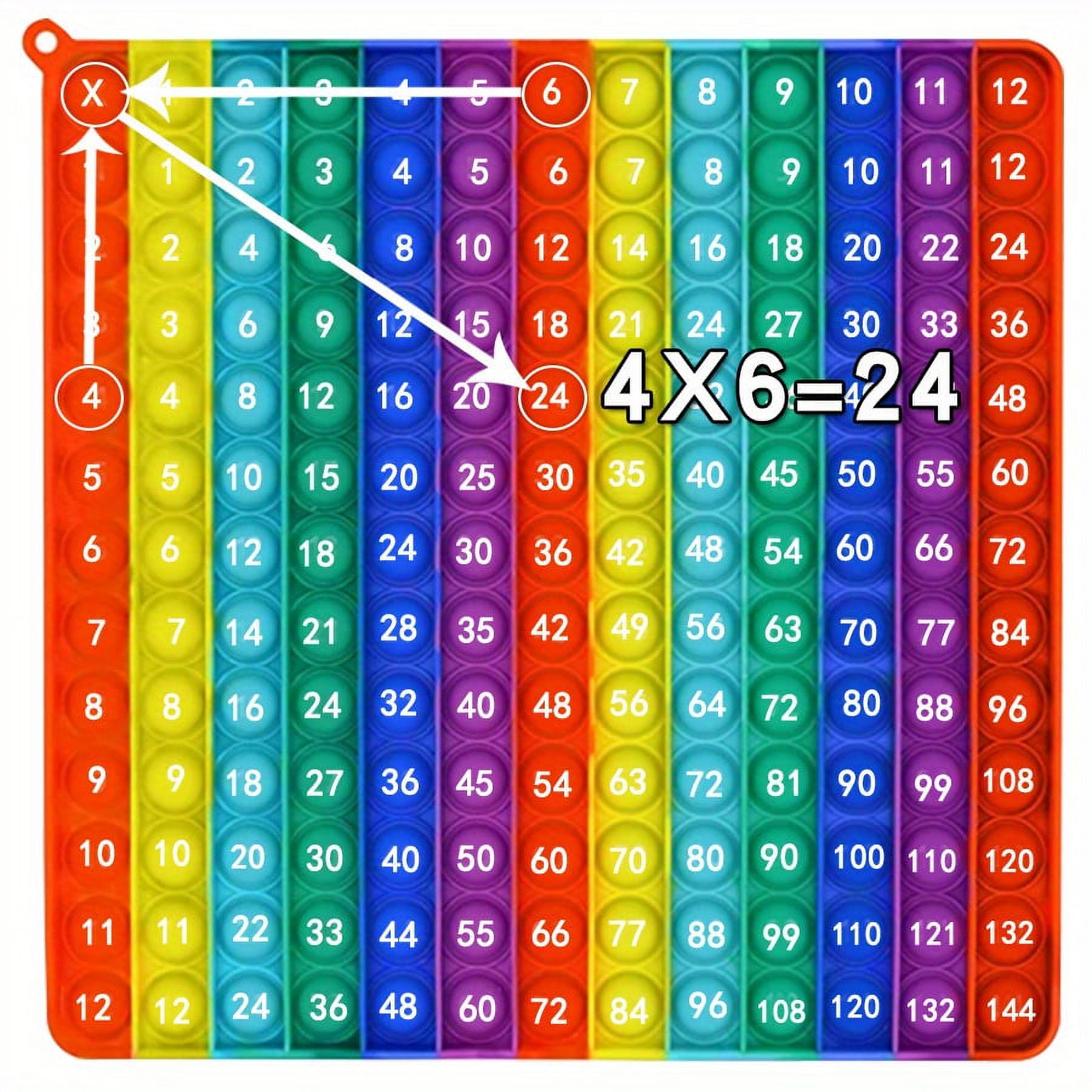 Large P0PP With 12X12 Multiplication Table Toy Game Table, Rainbow ...