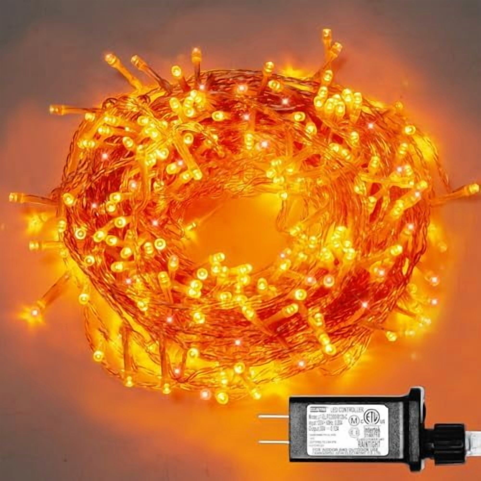 Cadena de luces LED ILLUMINEW 300 LED naranjas de 108 pies para ...