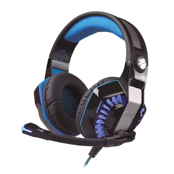 Audífono Gamer Jack Usb Led Ps5 Xbox Pc Gris Azul | Lider