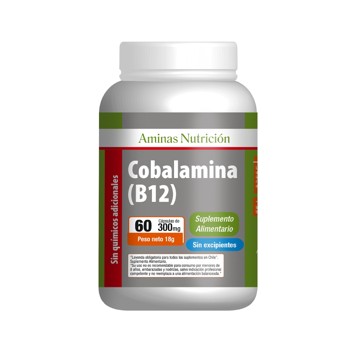COBALAMINA B12- VITAMINA B12 - 60 cápsulas de 300mg | Lider