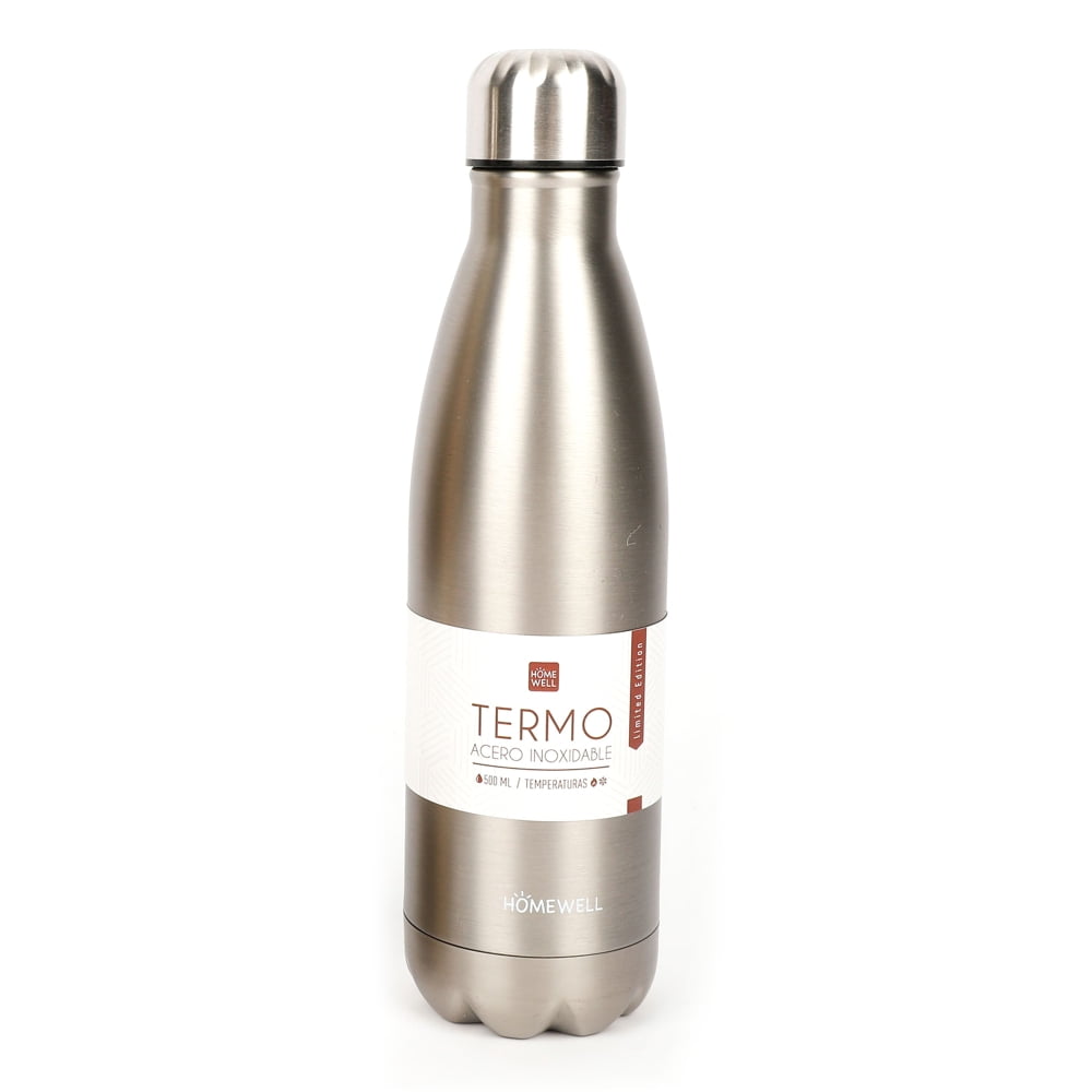 Termo Acero Inoxidable Plateado Doble Pared 500ml | Lider
