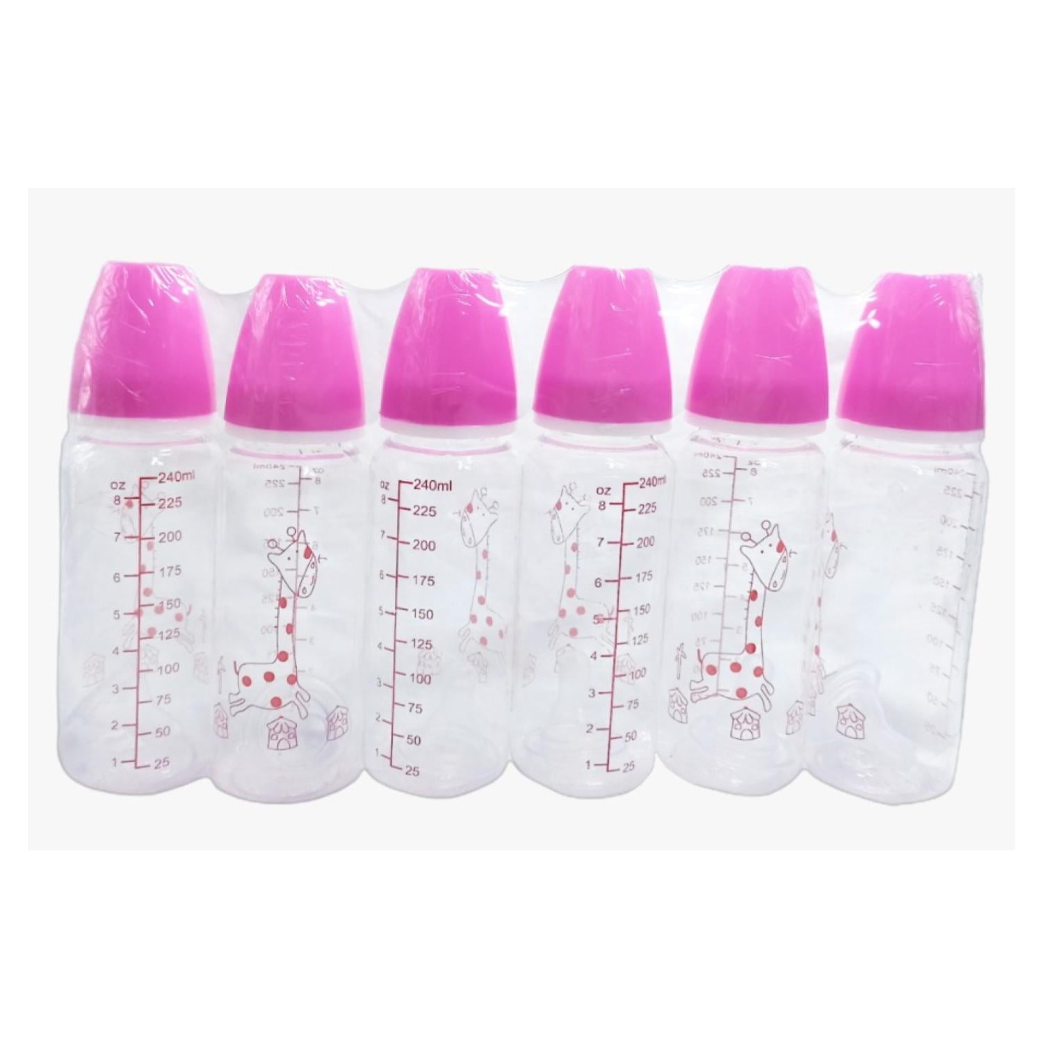 Pack 6 Mamaderas Biberones 240ml Rosado Infantil | Lider