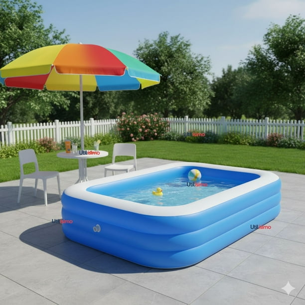 Piscina Inflable Rectangular 210x140x60 CM Color Azul | Lider