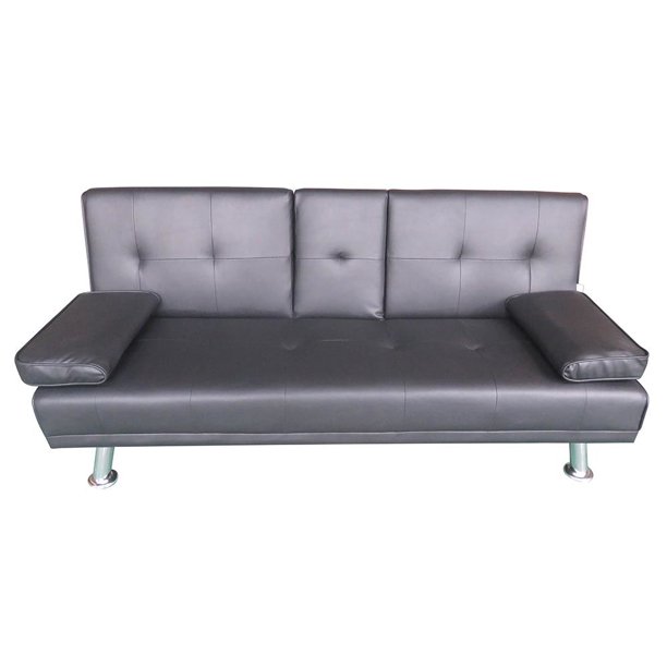 Futón 3 Cuerpos Negro con Posavasos | Lider