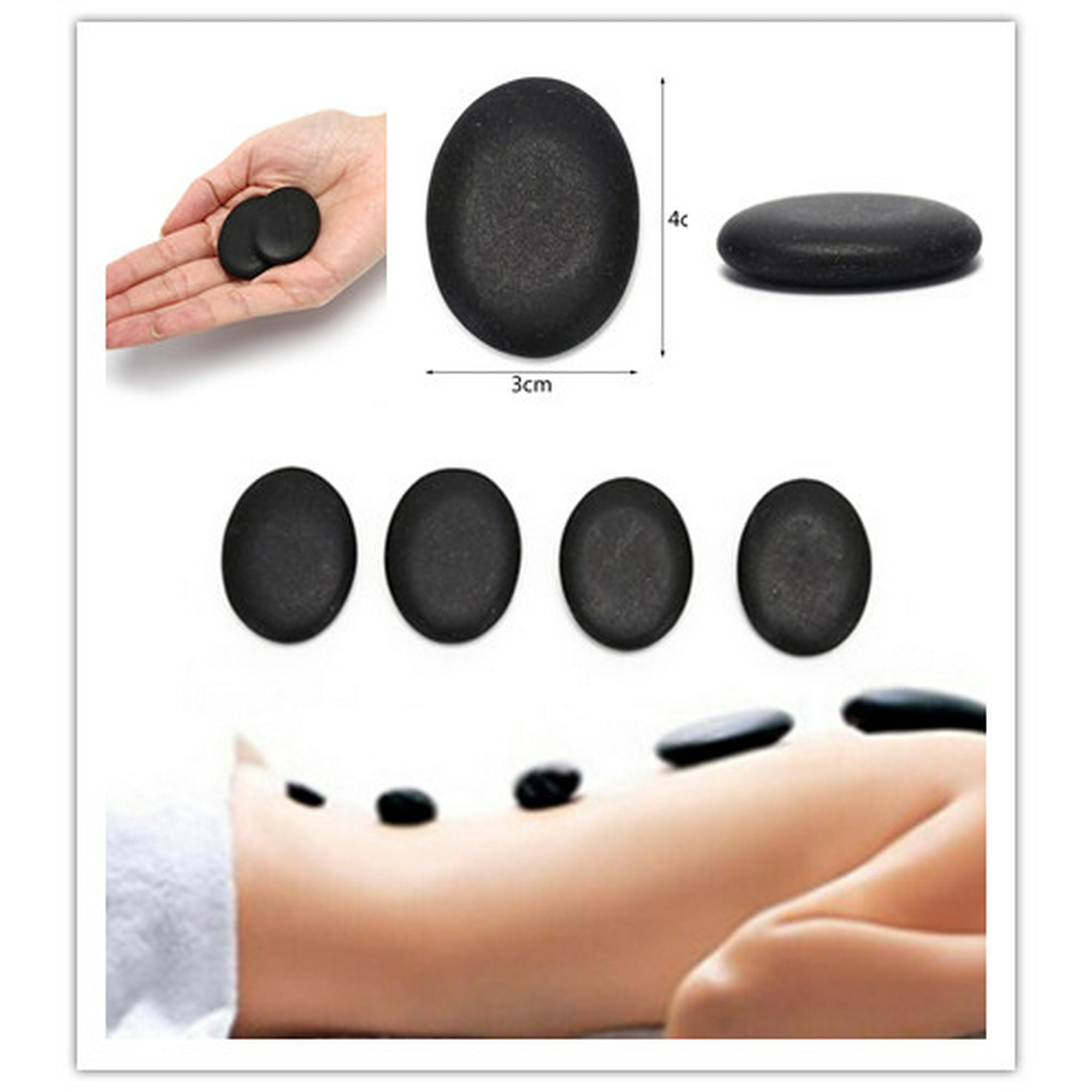 12 Pcs Massage Stones Massage Lava Natural Energy Massage Set Hot Spa ...