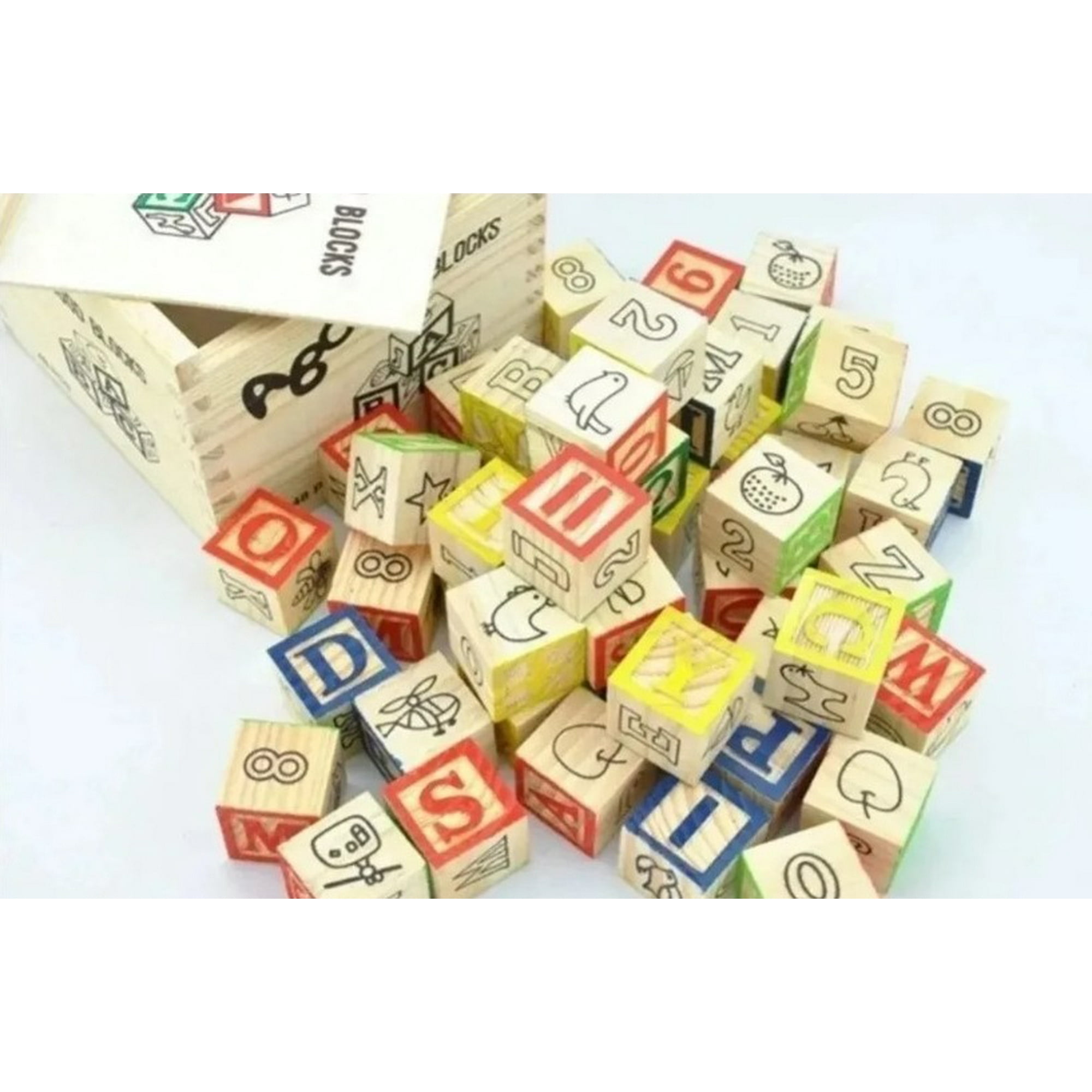 Cubo De Madera 27 Piezas Juguete Didáctico Letras Y Números. | Lider