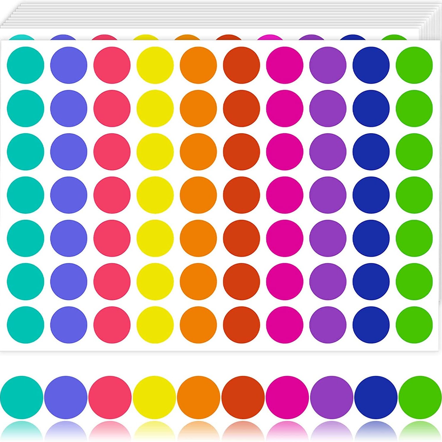 1400 PCS 10 Sheet Color Coding Labels Circle Dot Stickers,Round Color ...