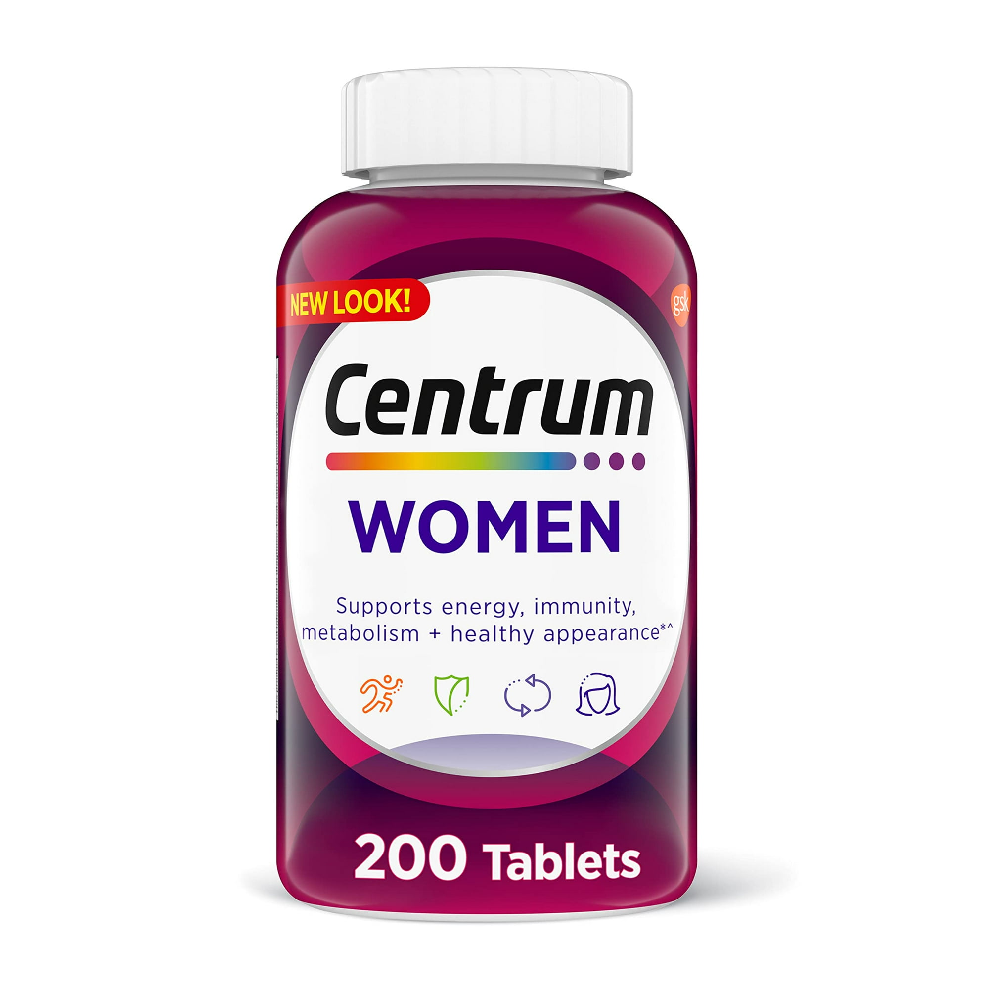 Tableta multivitamínica Supplement Centrum para mujeres, 200 unidades ...