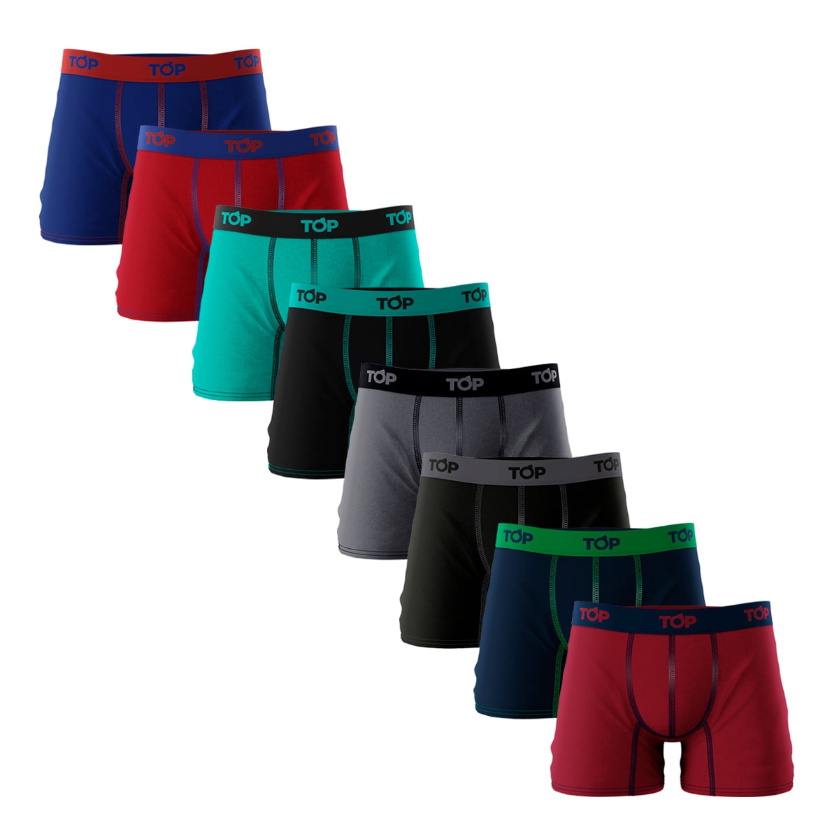 Pack 8 Bóxer Medio Algodón MIX DE COLORES C2 Top Talla M | Lider