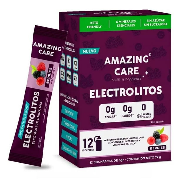 Electrolitos Bebida Hidratante Amazing Care Berries 12 Uni | Lider
