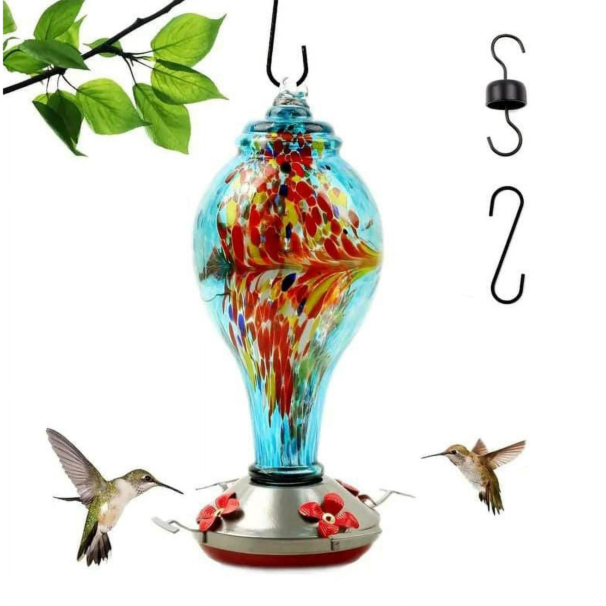 Comedero y Bebedero para Colibríes Vidrio Soplado Exteriores1065 Ml | Lider