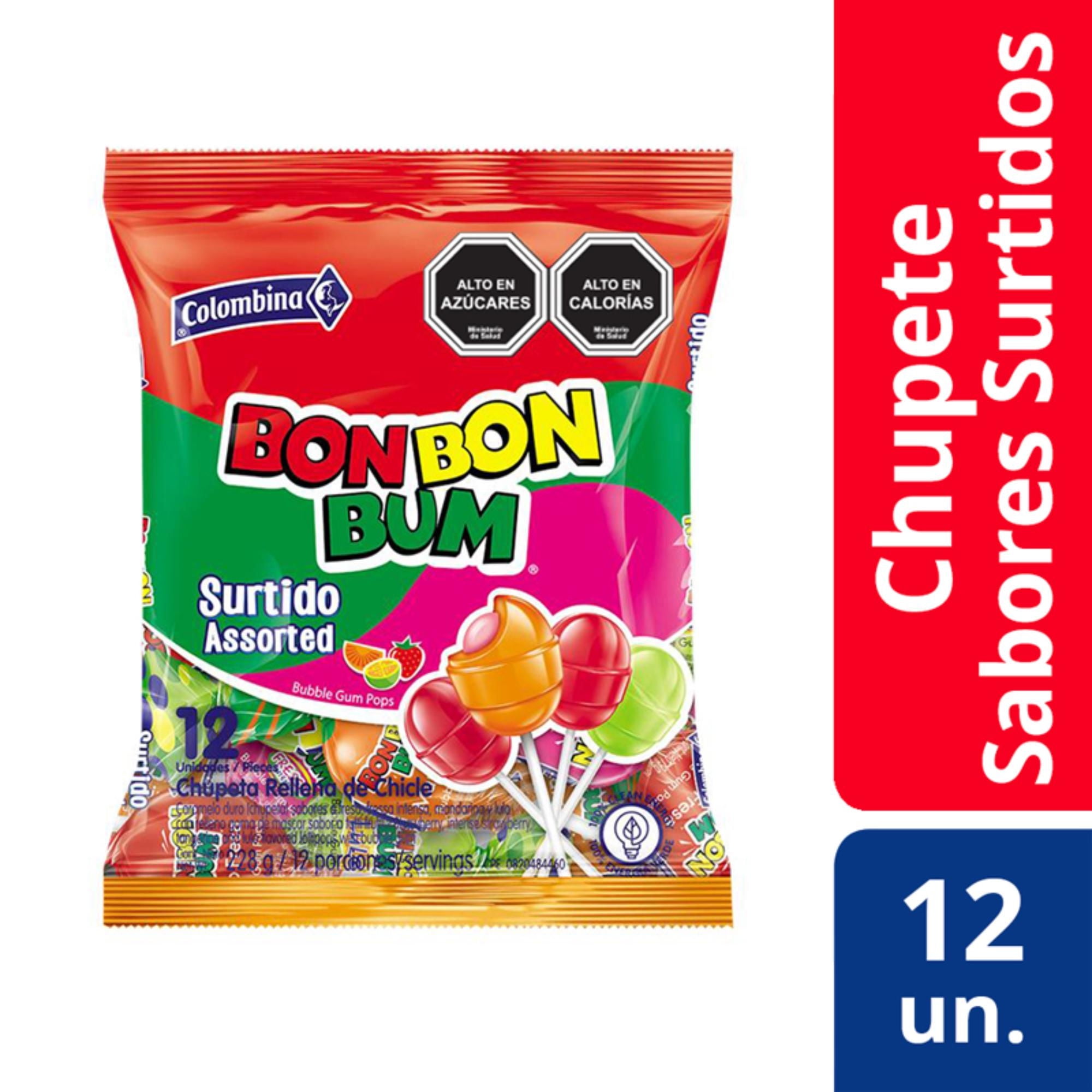Chupete Bom Bom Bum Surtido, 228 g | Lider