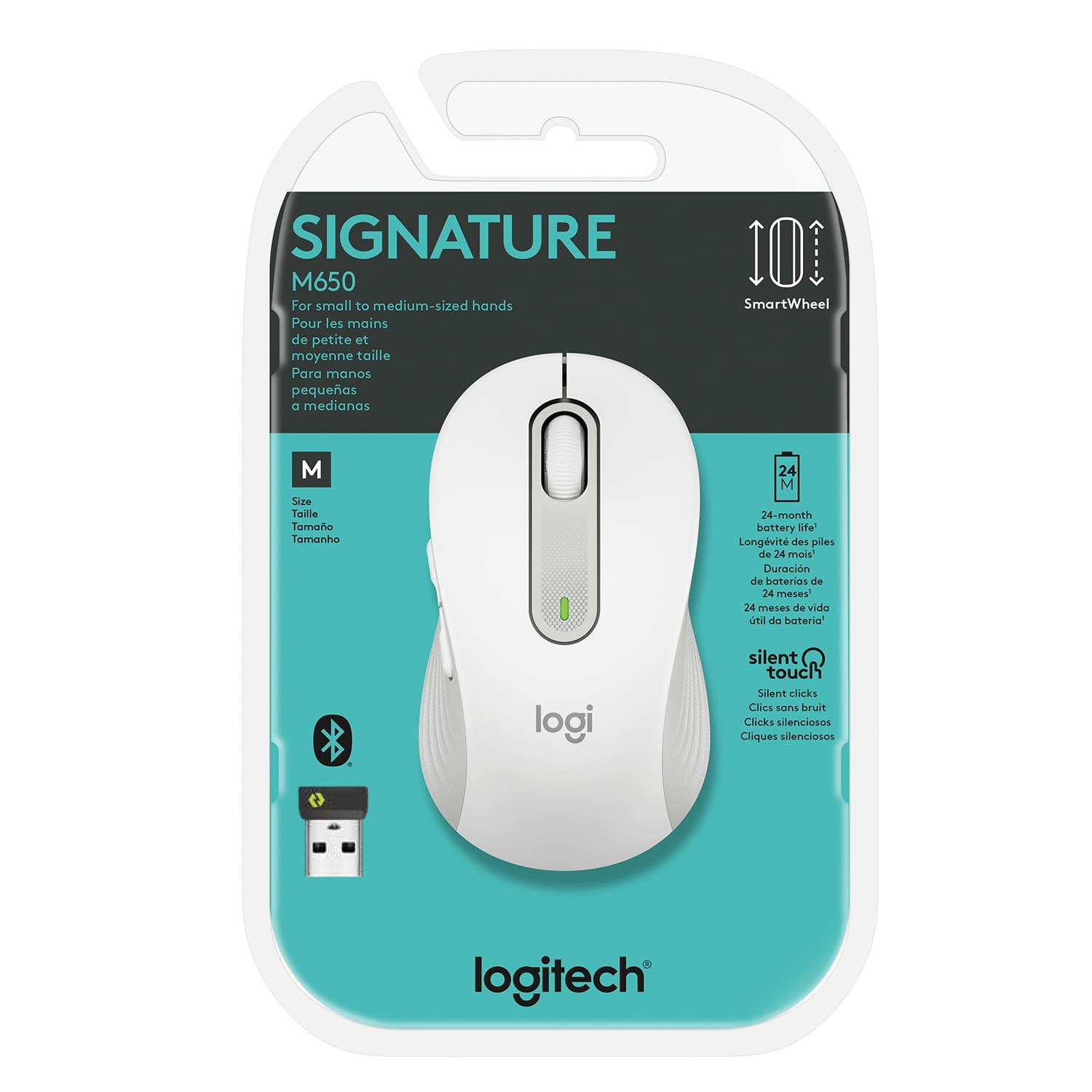910-006252 MOUSE LOGITECH M650 WHITE OPEN BOX | Lider