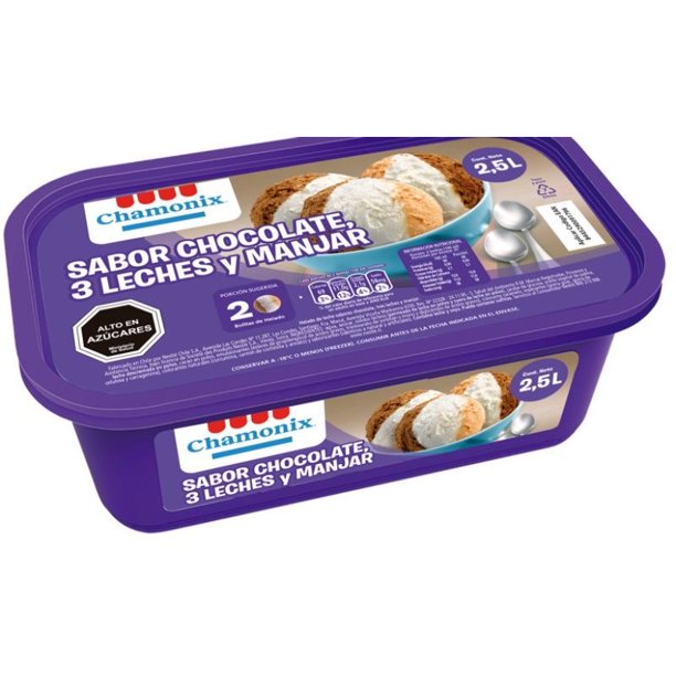 Helado Chocolate 3 Leches y Manjar Cassata, 2,5 L | Lider