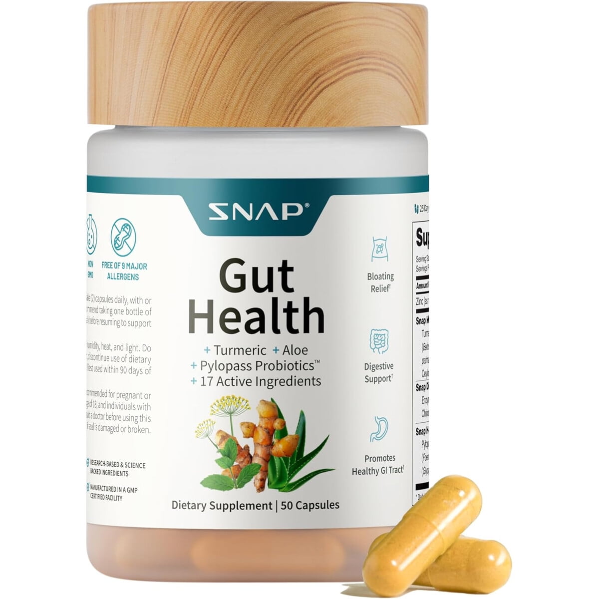Suplemento Snap Gut Health Probiótico Lipasa 50 Cápsulas | Lider
